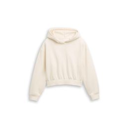 Tom Tailor Mädchen Cropped Hoodie Sweatshirt mit Print, braun, Uni, Gr. 152