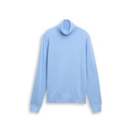 Tom Tailor Damen Basic Rollkragenpullover, blau, Uni, Gr. XXL