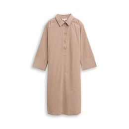 Tom Tailor Damen Cordkleid mit Kragen, grau, Uni, Gr. 36