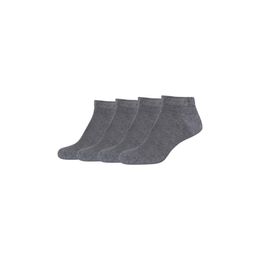Camano Damen Sneakersocken "Sneakersocken 4er Pack", Gr. 35, grau, 80% Viskose, 19% Polyamid, 1% Elasthan, uni, Socken
