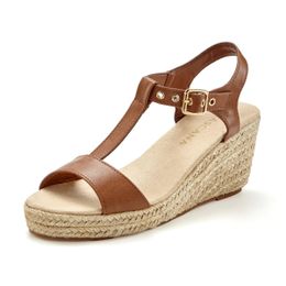 Lascana Damen Sandalette, Braun, Gr. 42, Sandalen & Sandaletten, Material: Leder