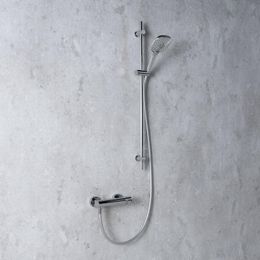 Fortis Brauseset mit Armatur, Push-Handbrause mit 3 Strahlarten, Brausestange, Brauseschlauch, 7851100PC+50129TTPC+53162150PC+15507PC,