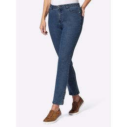 WITT Damen 5-Pocket-Jeans mit Zierschn&uuml;rung, blue-stone-washed, Gr&ouml;&szlig;e 36