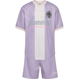 Hummel Trainingsanzug Jungen Gr&ouml;&szlig;e 122/128 dunkelgrau / lavendel / hellpink / wei&szlig;meliert