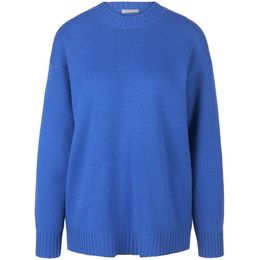 Peter Hahn - Rundhals-Pullover, blau, Gr. 36 / S - Schurwolle