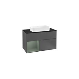 Villeroy & Boch V&B Waschtischunterschrank Wandbeleuchtung Finion 100, Pl b m, Rg l Oli. m Lac, Anthrac. m ; Villeroy & Boch (G242GMGK)
