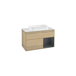 Villeroy & Boch V&B Waschtischunterschrank Abdeckplatte wh. m Finion 100x60,3cm, Reg re md bl. m Lac, Oa ven ; Villeroy & Boch (F251HGPC)