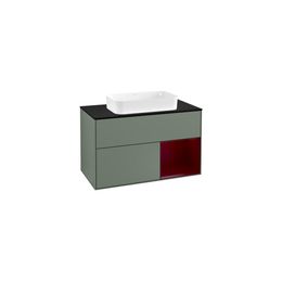 Villeroy & Boch V&B Waschtischunterschrank Abdeckplatte bla m Finion 100x60,3cm, Reg re Peo, Oli. m Lacquer ; Villeroy & Boch (F252HBGM)
