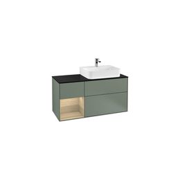 Villeroy & Boch V&B Waschtischunterschrank Abdeckplatte Gl. bla m Finion 120cm, Reg li Oa ven, Olive Matt Lacquer ; Villeroy & Boch (F142PCGM)