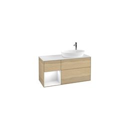 Villeroy & Boch V&B Waschtischunterschrank Wandbeleuchtung Finion 120cm, Pl wh. m, Reg glo wh. Lac, Oa ven ; Villeroy & Boch (F921GFPC)