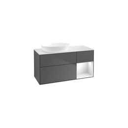 Villeroy & Boch V&B Waschtischunterschrank Finion 120cm, Pl w m, Rg g wh. Lac, Anthrac. m ; Villeroy & Boch (FA51GFGK)