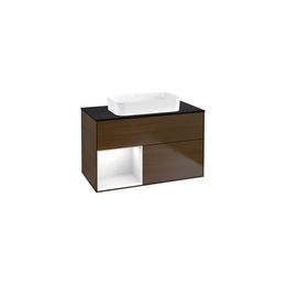 Villeroy & Boch V&B Waschtischunterschrank Finion 100x60,3 cm, Reg li glo wh. Lac, wal ven ; Villeroy & Boch (F652GFGN)