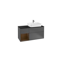 Villeroy & Boch V&B Waschtischunterschrank Abdeckplatte Gl. bla m Finion 120cm, Reg li wal ven, Anthracite matt ; Villeroy & Boch (F142GNGK)