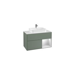 Villeroy & Boch V&B Waschtischunterschrank Wandbeleuchtung Finion 100, Pl w m, Rg re wh. m Lac, Oli. m Lac ; Villeroy & Boch (G371MTGM)