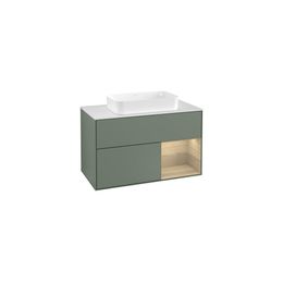 Villeroy & Boch V&B Waschtischunterschrank Wandbeleuchtung Finion 100, Pl wh. m, Reg re Oa ven, Oli. m Lac ; Villeroy & Boch (G251PCGM)