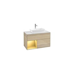 Villeroy & Boch V&B Waschtischunterschrank Finion 100, Pl wh. m, Reg gol m Lac, Oa ven ; Villeroy & Boch (F771HFPC)