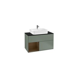 Villeroy & Boch V&B Waschtischunterschrank Wandbeleuchtung Finion 100, Pl b m, Reg li wal ven, Oli. m Lac ; Villeroy & Boch (G112GNGM)