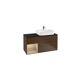 Villeroy & Boch V&B Waschtischunterschrank Abdeckplatte Gl. bla m Finion 120cm, Reg li Oak Veneer, Walnut veneer ; Villeroy & Boch (F142PCGN)