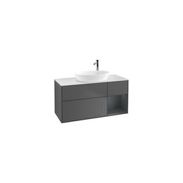 Villeroy & Boch V&B Waschtischunterschrank Finion 120cm, Pl w m, Reg md m Lac, Anthrac. m ; Villeroy & Boch (F951HGGK)