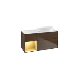 Villeroy & Boch V&B Waschtischunterschrank Finion 120cm, Pl wh. m, Reg gol m Lac, wal ven ; Villeroy & Boch (FA41HFGN)