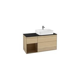 Villeroy & Boch V&B Waschtischunterschrank Abdeckplatte Gl. bla m Finion 120cm, Reg li Walnut veneer, Oak Veneer ; Villeroy & Boch (F142GNPC)