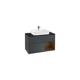 Villeroy & Boch V&B Waschtischunterschrank Finion 100, Pl b m, Rg re wal ven, md bl. m Lac ; Villeroy & Boch (F372GNHG)