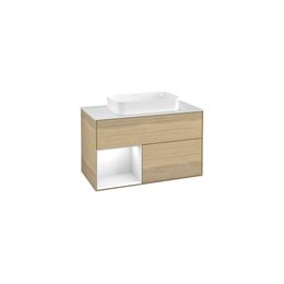 Villeroy & Boch V&B Waschtischunterschrank Wandbeleuchtung Finion 100, Pl w m, Reg li glo wh. Lac, Oa ven ; Villeroy & Boch (G241GFPC)