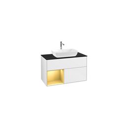 Villeroy & Boch V&B Waschtischunterschrank Finion 100, Pl b m, Reg gol m Lac, glo wh. Lac ; Villeroy & Boch (F772HFGF)