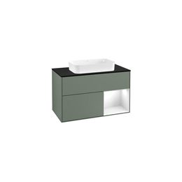 Villeroy & Boch V&B Waschtischunterschrank Abdeckplatte bla m Finion 100x60,3cm, Rg r glo wh. Lac, Oli. m Lac ; Villeroy & Boch (F252GFGM)