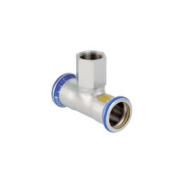 Geberit Gas-T-St&uuml;ck Mapress d 22xRp 1/2, f Nat u Fl.-Gas, Edelstahl (34055)