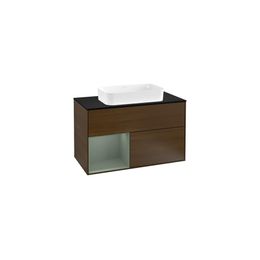 Villeroy & Boch V&B Waschtischunterschrank Abdeckplatte bla m Finion 100x60,3cm, Reg li Oli. m Lac, wal ven ; Villeroy & Boch (F242GMGN)