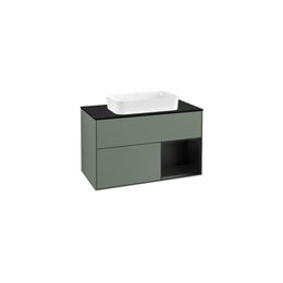 Villeroy & Boch V&B Waschtischunterschrank Wandbeleuchtung Finion 100, Pl b m, Rg re bla m Lac, Oli. m Lac ; Villeroy & Boch (G252PDGM)