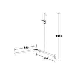KEUCO Duschhandlauf AXESS vc, 850/850mm, m Brausestange, re Ausf (35015010101)