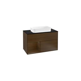 Villeroy & Boch V&B Waschtischunterschrank Abdeckplatte bla m Finion 100x60,3cm, Reg li wal ven, wal veneer ; Villeroy & Boch (F242GNGN)