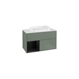 Villeroy & Boch V&B Waschtischunterschrank Wandbeleuchtung Finion 100, Pl w m, Rg li bla m Lac, Oli. m Lac ; Villeroy & Boch (G241PDGM)
