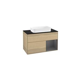 Villeroy & Boch V&B Waschtischunterschrank Abdeckplatte bla m Finion 100x60,3cm, Reg re Anthrac. m, Oa Veneer ; Villeroy & Boch (F252GKPC)