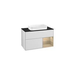 Villeroy & Boch V&B Waschtischunterschrank Wandbeleuchtung Finion 100, Pl bla m, Reg re Oa ven, wh. m Lac ; Villeroy & Boch (G252PCMT)