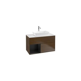 Villeroy & Boch V&B Waschtischunterschrank Finion 100, Pl wh. m, Reg bla m Lac, wal ven ; Villeroy & Boch (F771PDGN)