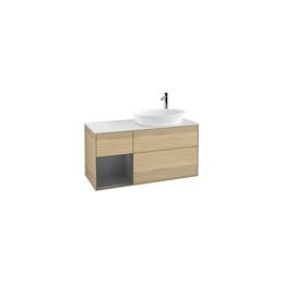Villeroy & Boch V&B Waschtischunterschrank Wandbeleuchtung Finion 120cm, Pl w m, Rg Anthrac. m Lac, Oa ven ; Villeroy & Boch (F921GKPC)