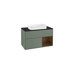 Villeroy & Boch V&B Waschtischunterschrank Abdeckplatte bla m Finion 100x60,3cm, Reg re wal ven, Oli. m Lac ; Villeroy & Boch (F252GNGM)
