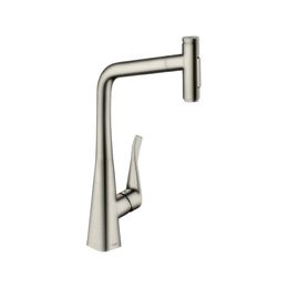 Hansgrohe 2-Loch-Sp&uuml;ltisch-Einhebelmischer Metris Select M71-320 ED, schwenkb. Ausz.-Ausl., 2jet, sBox (73820800)
