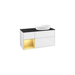 Villeroy & Boch V&B Waschtischunterschrank Finion 120cm, Pl b m, Rg gol m Lac, glo wh. Lac ; Villeroy & Boch (FA42HFGF)