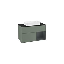 Villeroy & Boch V&B Waschtischunterschrank Abdeckplatte bla m Finion 100x60,3cm, Rg r md b m Lac, Oli. m Lac ; Villeroy & Boch (F252HGGM)