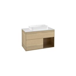 Villeroy & Boch V&B Waschtischunterschrank Abdeckplatte wh. m Finion 100x60,3cm, Reg re wal ven, Oak Veneer ; Villeroy & Boch (F251GNPC)