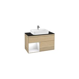 Villeroy & Boch V&B Waschtischunterschrank Wandbeleuchtung Finion 100, Pl b m, Reg li glo wh. Lac, Oa ven ; Villeroy & Boch (G362GFPC)