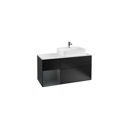 Villeroy & Boch V&B Waschtischunterschrank Abdeckplatte Gl. wh. m Finion 120cm, Reg li md bl. m Lac, bla m Lac ; Villeroy & Boch (F141HGPD)