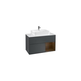 Villeroy & Boch V&B Waschtischunterschrank Wandbeleuchtung Finion 100, Pl w m, Rg re wal ven, md bl. m Lac ; Villeroy & Boch (G121GNHG)