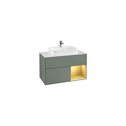 Villeroy & Boch V&B Waschtischunterschrank Wandbeleuchtung Finion 100, Pl wh. m, Reg re gol m, Oli. m Lac ; Villeroy & Boch (G371HFGM)