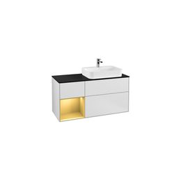 Villeroy & Boch V&B Waschtischunterschrank Wandbeleuchtung Finion 120cm, Pl bla m, Reg li gol m, wh. m Lac ; Villeroy & Boch (G392HFMT)
