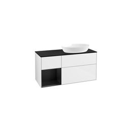 Villeroy & Boch V&B Waschtischunterschrank Finion 120cm, Pl b m, Rg bla m Lac, glo wh. Lac ; Villeroy & Boch (FA42PDGF)